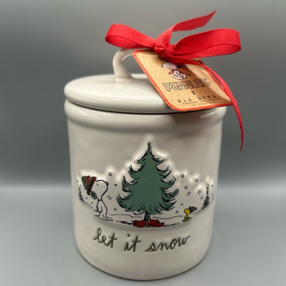 Rae Dunn | Holiday | Rae Dunn Peanuts Let It Snow Canister Snoopy And ...